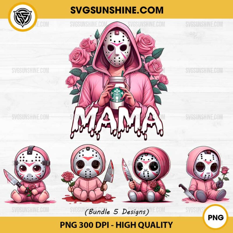 Jason Voorhees MaMa And Baby Horror PNG Bundle