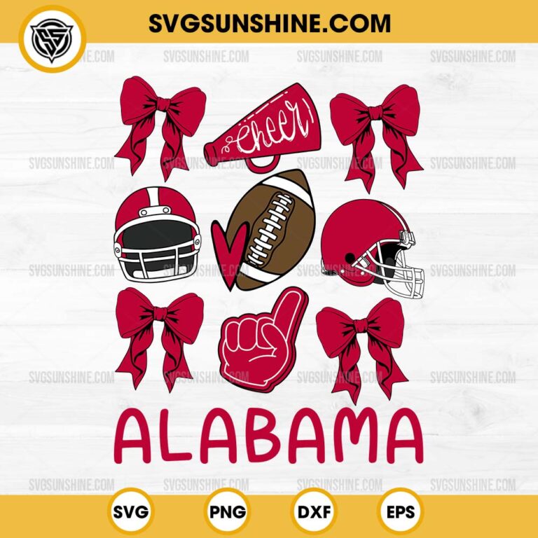 Alabama Football Coquette Bow SVG, Alabama Crimson Tide SVG, Alabama ...
