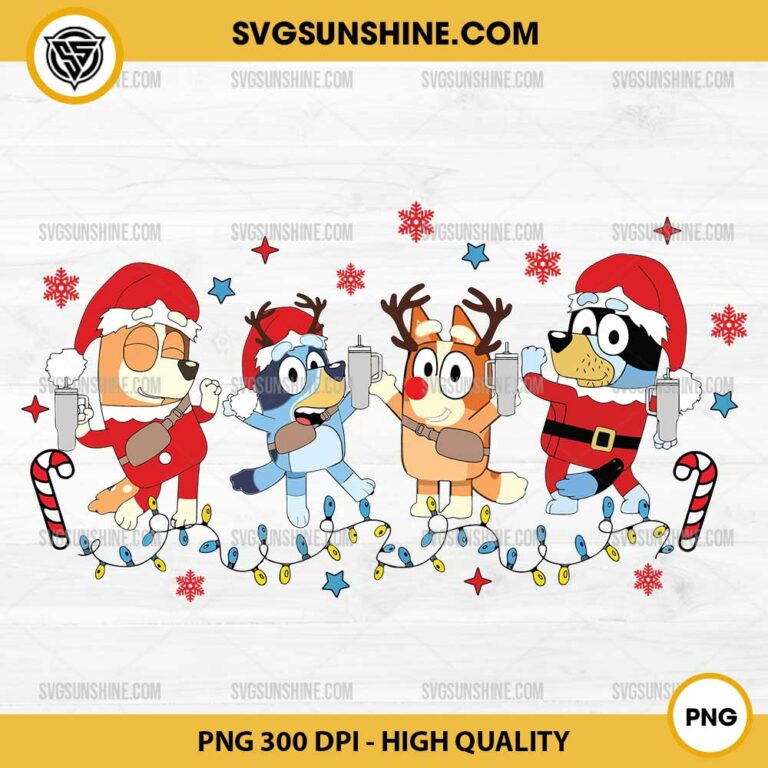Bluey Family Christmas PNG, Bluey Christmas PNG, Family Bluey Christmas ...