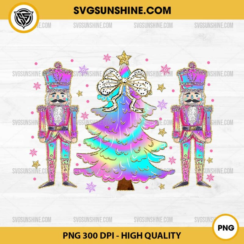 Colorful Coquette Glitter Christmas Tree Nutcrackers PNG, Nutcrackers ...