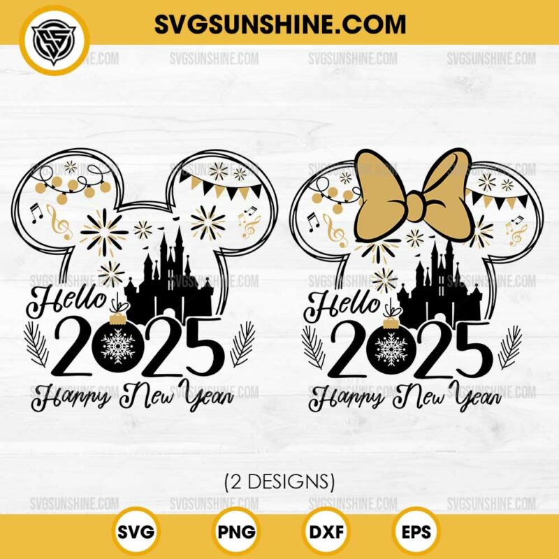 Mickey New Year 2025 SVG Bundle, Disney New Years 2025 SVG, Happy New ...