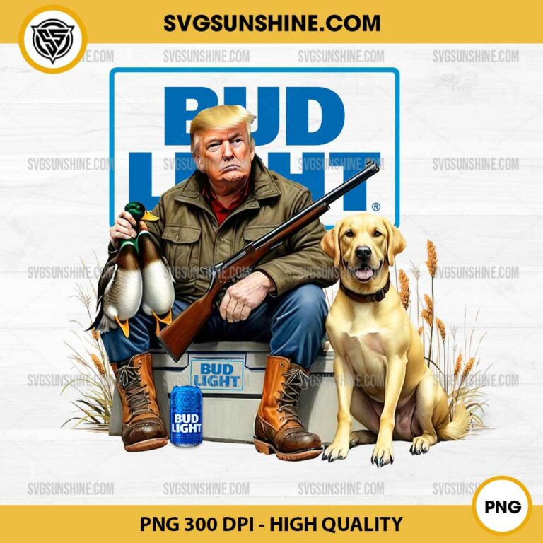 Hunting Trump Bud Light Beer PNG, Trump With Dog And Duck Waterfowl PNG ...