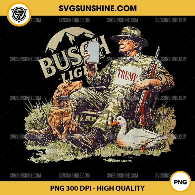 Hunting Trump Camouflage PNG, Trump Hunting Busch Light Beer PNG, Dog ...