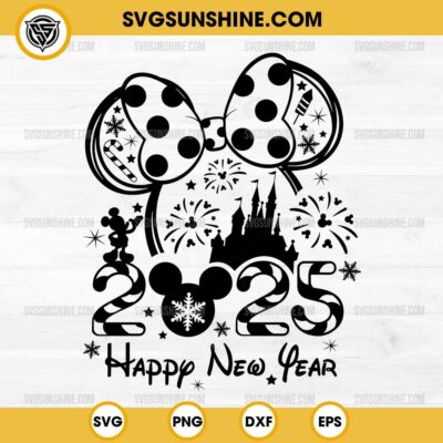 Minnie Mouse 2025 Happy New Year SVG, Mickey 2025 SVG, Disney New Years ...