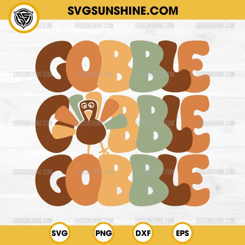 Gobble SVG, Turkey Face SVG, Thanksgiving SVG