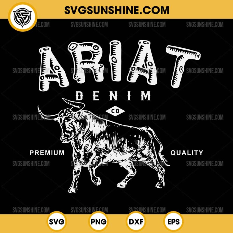 Ariat Denim Bull SVG, Vintage Inspired Ariat Denim Bull Western Flair ...