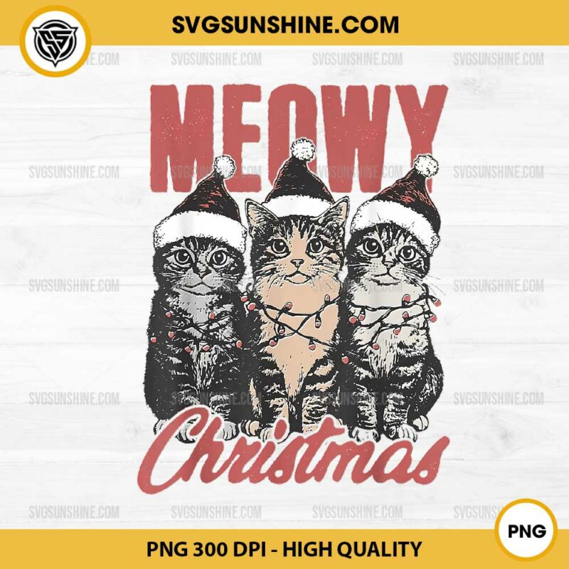 Meowy Christmas SVG File, Cat Christmas SVG, Meowy Catmas Cat Meow ...