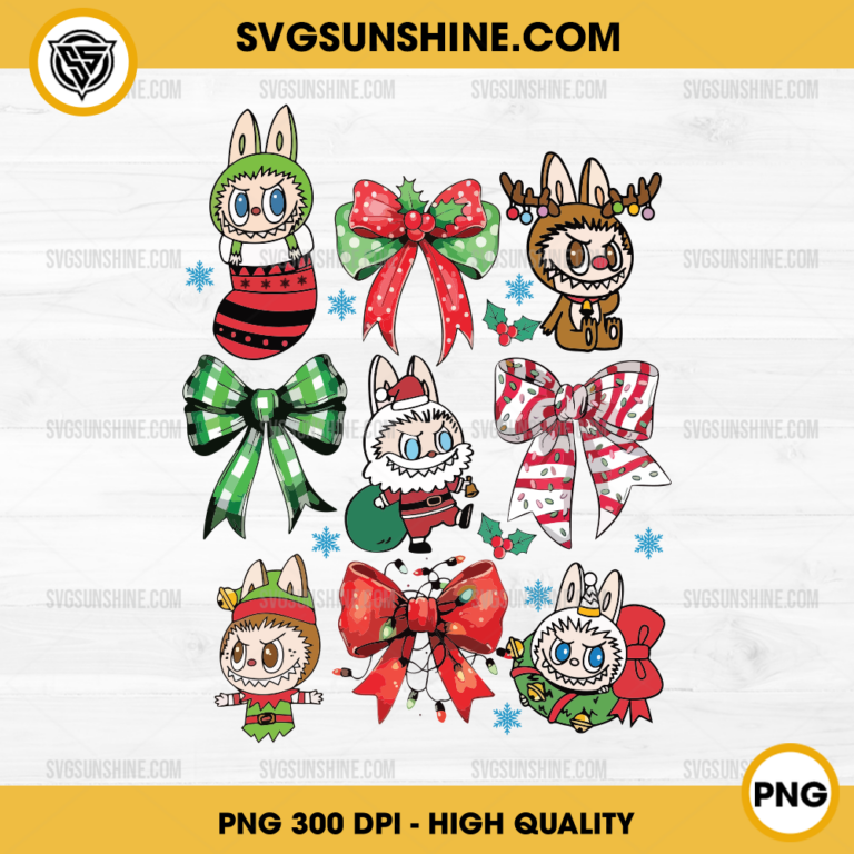 Christmas Labubu PNG Clipart – Cute Labubu Characters in Holiday Outfits