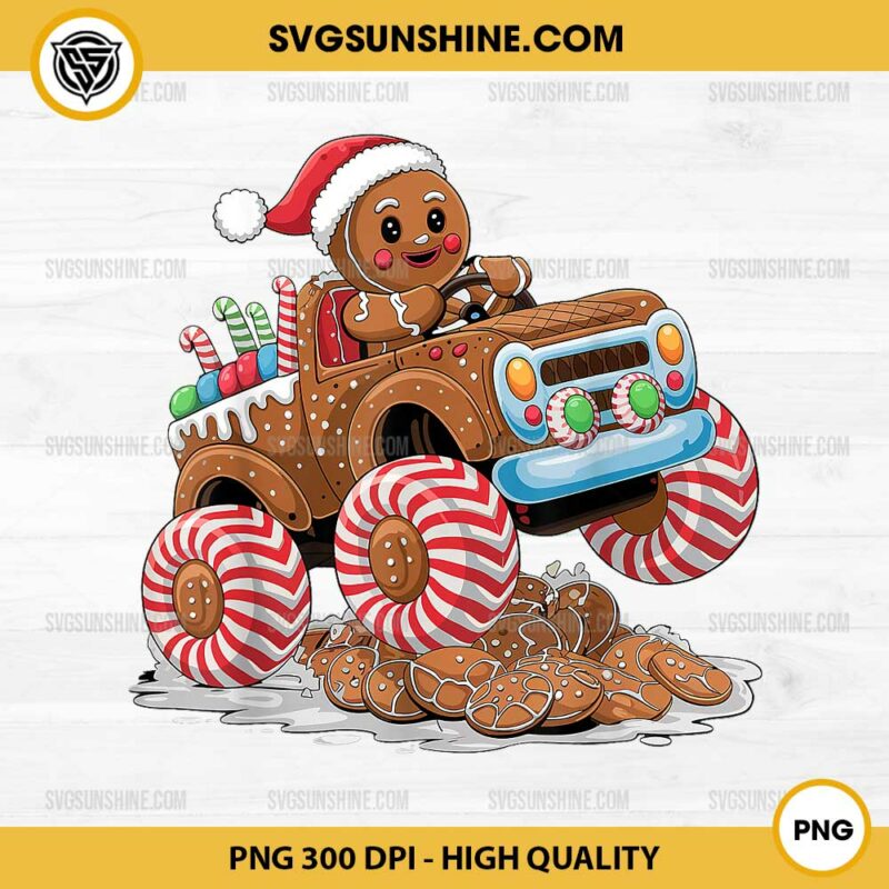 Christmas Monster Truck Gingerbread Man PNG, Christmas Baking PNG ...