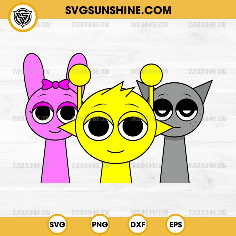 Incredibox Sprunki SVG, Yellow Simon SVG, Pink Pinki SVG, Gray Sprunki ...