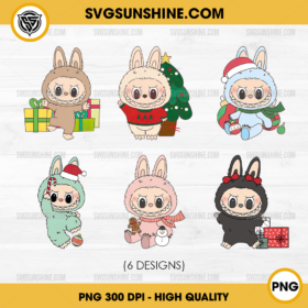 Labubu Christmas PNG Bundle, Labubu Santa Hat PNG, Christmas Labubu The ...