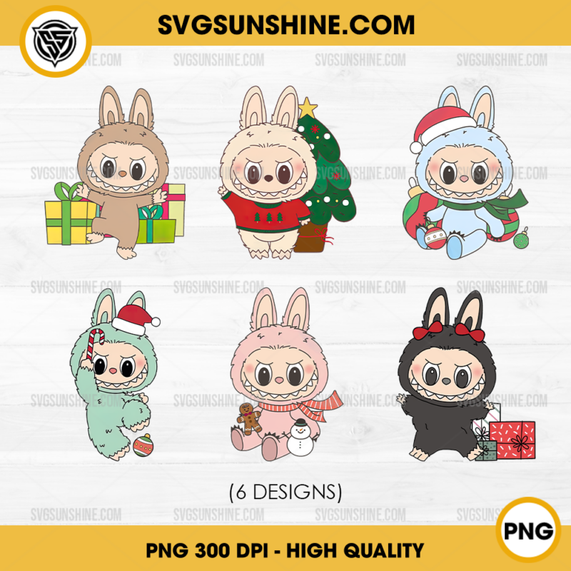 Labubu Christmas PNG Bundle, Labubu Santa Hat PNG, Christmas Labubu The ...