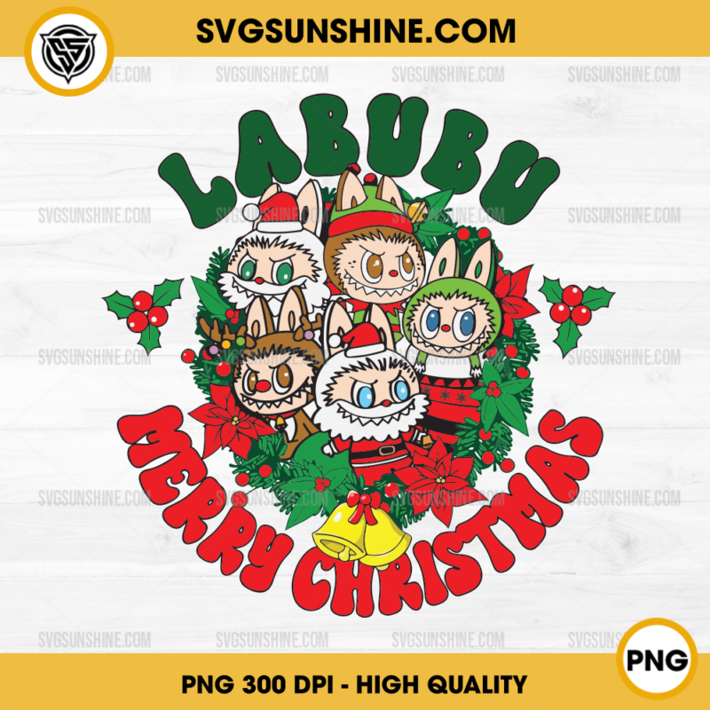 Christmas Labubu PNG Clipart – Cute Labubu Characters in Holiday Outfits