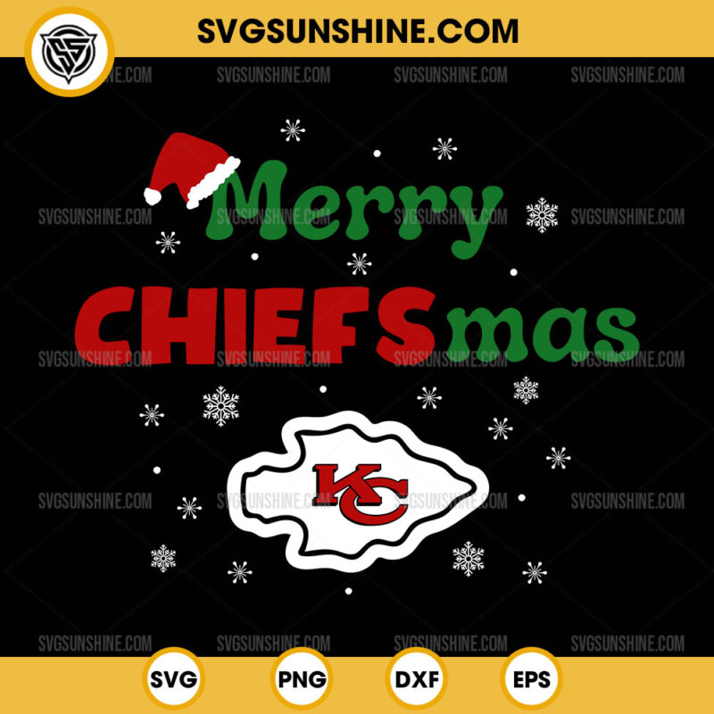Merry Chiefsmas SVG, Kansas City Chiefs Christmas SVG, Cute Chiefs ...