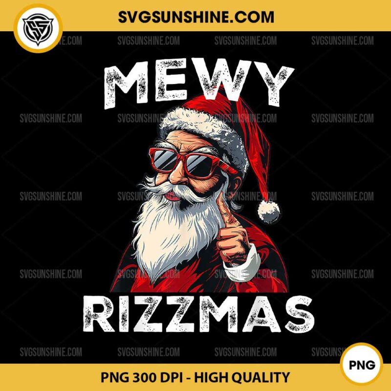 Mewy Rizzmas PNG, Merry Rizzmas PNG, Funny Santa Christmas PNG, Rizzmas ...