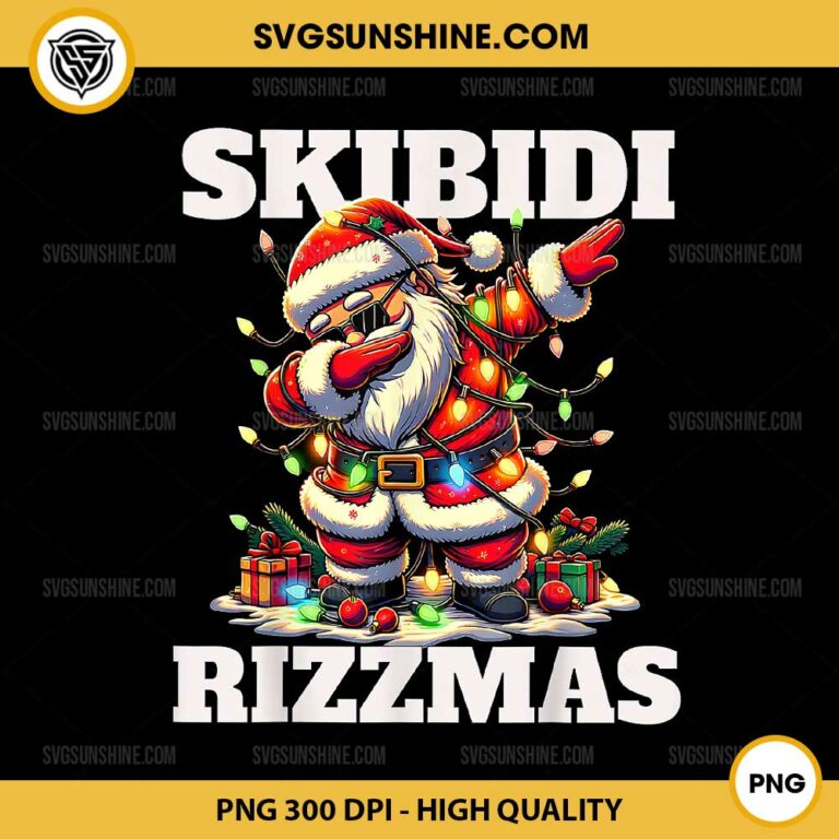 Skibidi Rizzmas PNG, Funny Santa Claus Christmas Lights PNG, Rizz ...