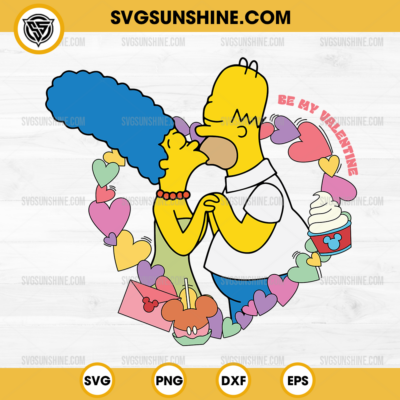 The Simpsons Love Valentine SVG Bundle, Homer Simpson SVG, Marge ...