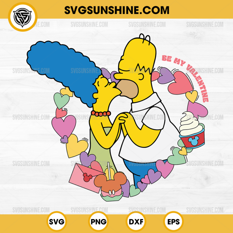 The Simpsons Love Valentine SVG Bundle, Homer Simpson SVG, Marge ...