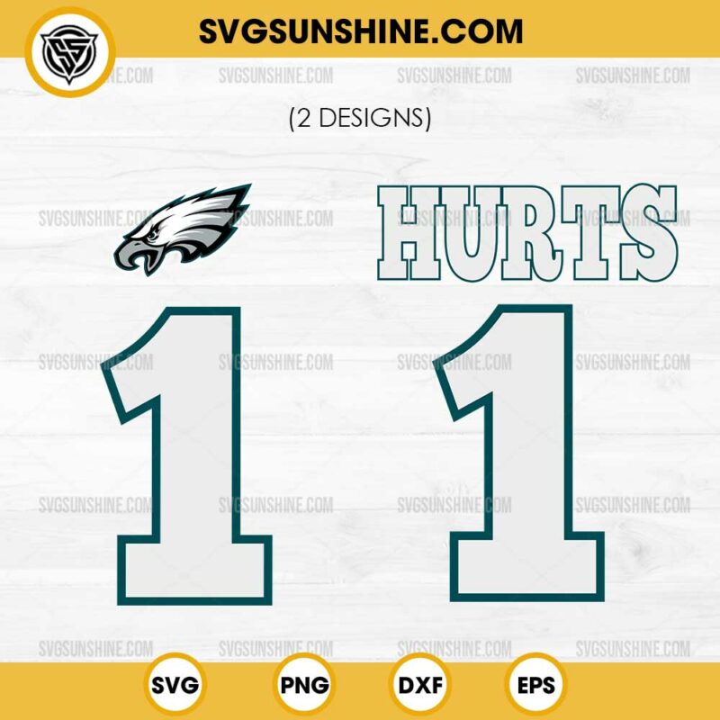 Jalen Hurts 1 SVG, Philadelphia Eagles Jalen Hurts SVG, Eagles Football SVG