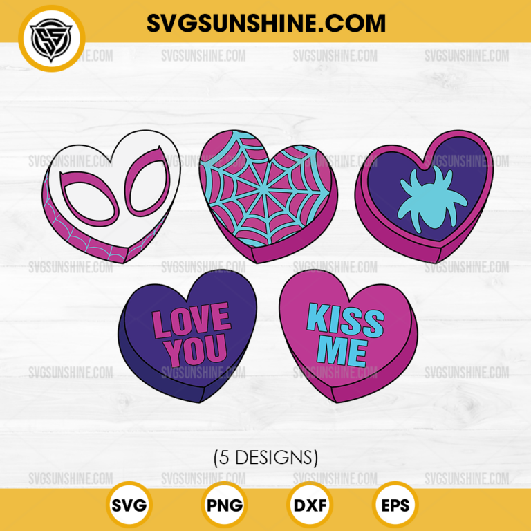 Spider Gwen Heart SVG Bundle, Ghost Spider Woman Sweethearts SVG ...