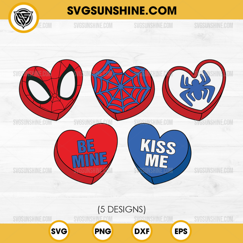 Spiderman Heart SVG Bundle, Spider Man Sweethearts SVG, Valentines Day ...