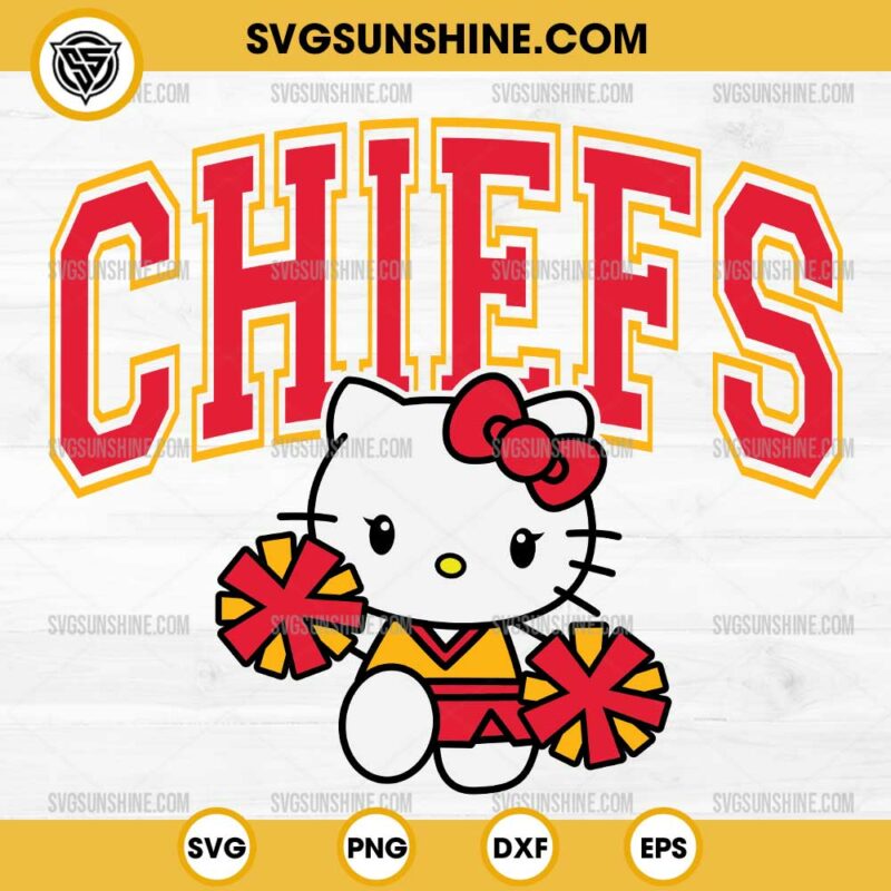 Hello Kitty Kansas City Chiefs SVG, Hello Kitty Cheerleader SVG, Hello ...
