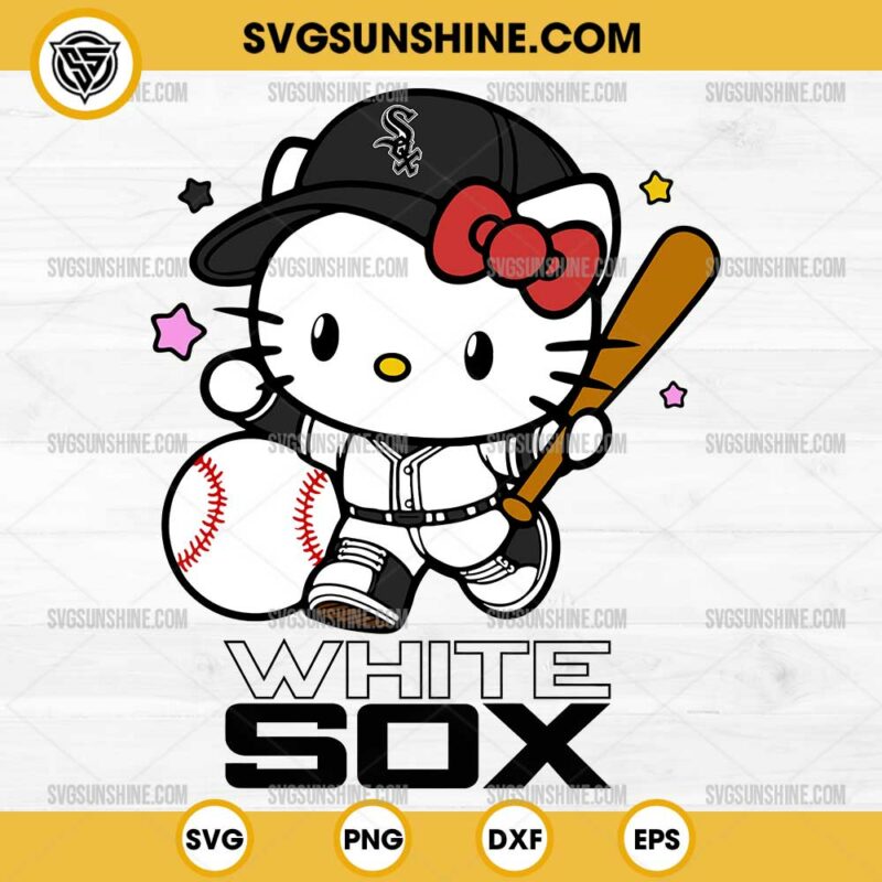 Hello Kitty Chicago White Sox SVG, Hello Kitty Baseball SVG