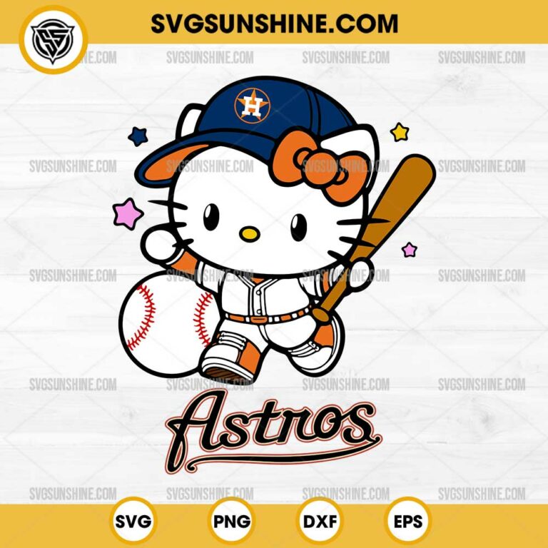 Hello Kitty Houston Astros SVG, Hello Kitty Baseball SVG