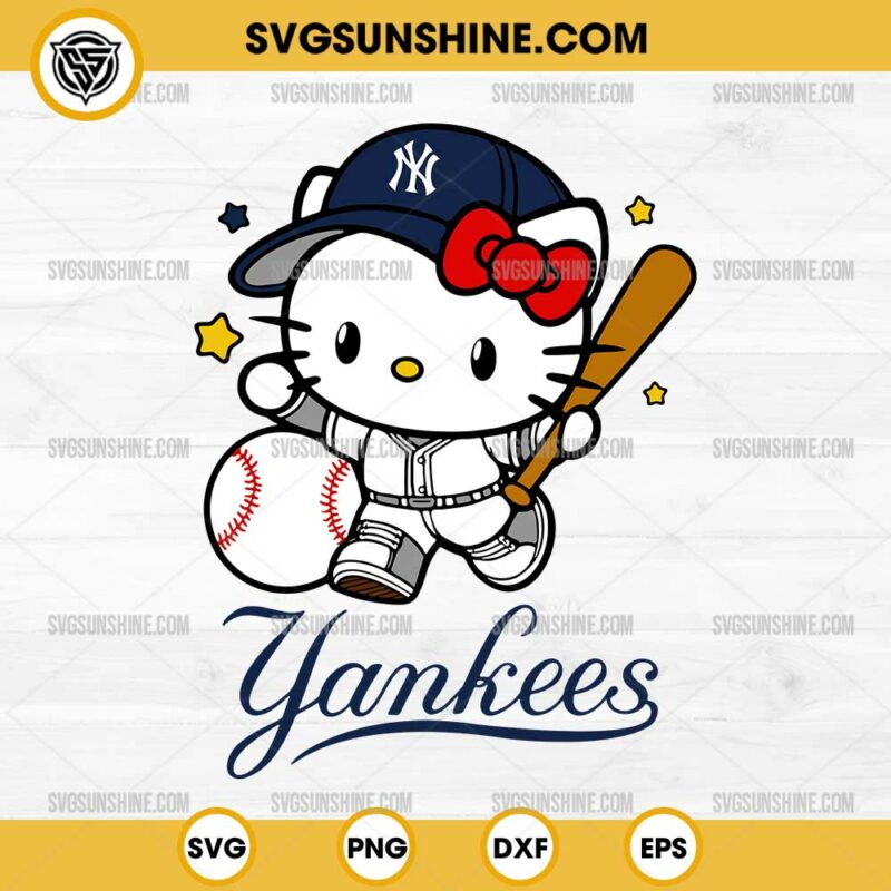 Hello Kitty New York Yankees SVG, Hello Kitty Baseball SVG