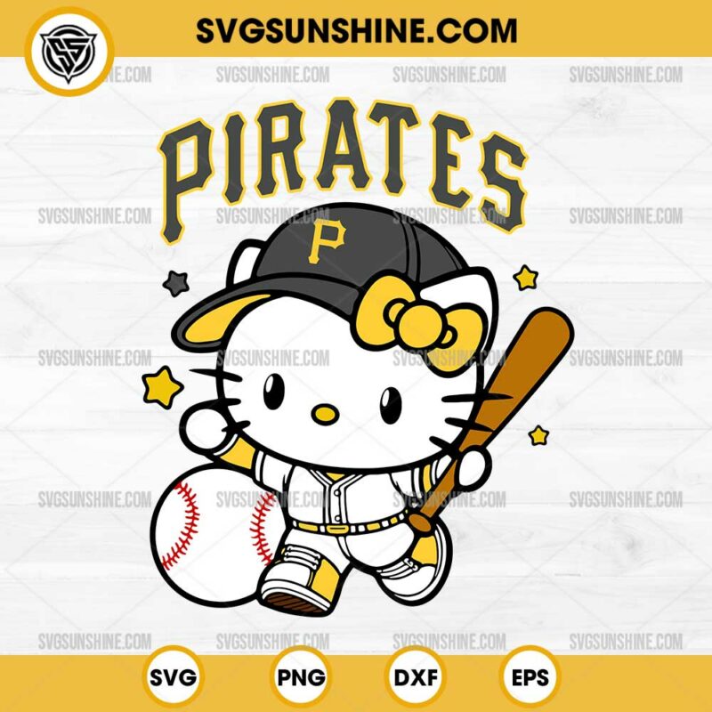 Hello Kitty Pittsburgh Pirates SVG, Hello Kitty Baseball SVG