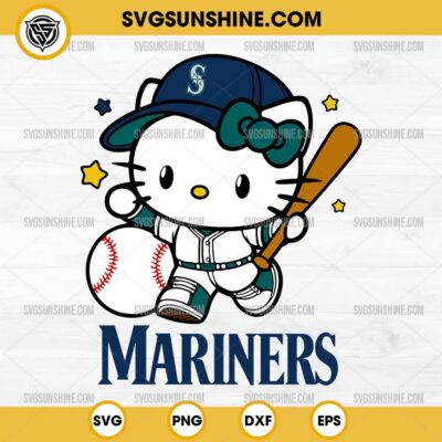 Hello Kitty Seattle Mariners SVG, Hello Kitty Baseball SVG