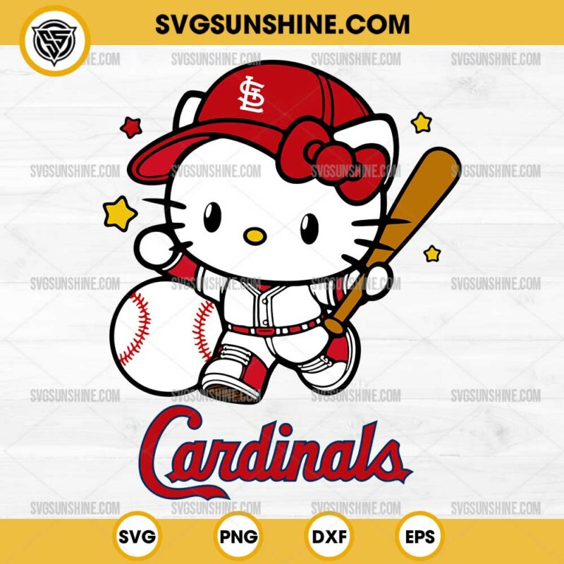Hello Kitty St Louis Cardinals SVG, Hello Kitty Baseball SVG