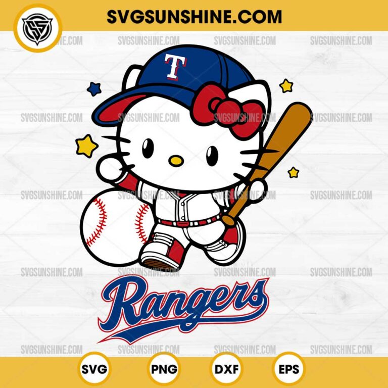 Hello Kitty Texas Rangers SVG, Hello Kitty Baseball SVG