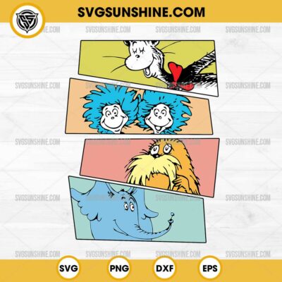 Horton Thing 1 And Thing 2 SVG, The Lorax And Cat In The Hat SVG, Dr ...