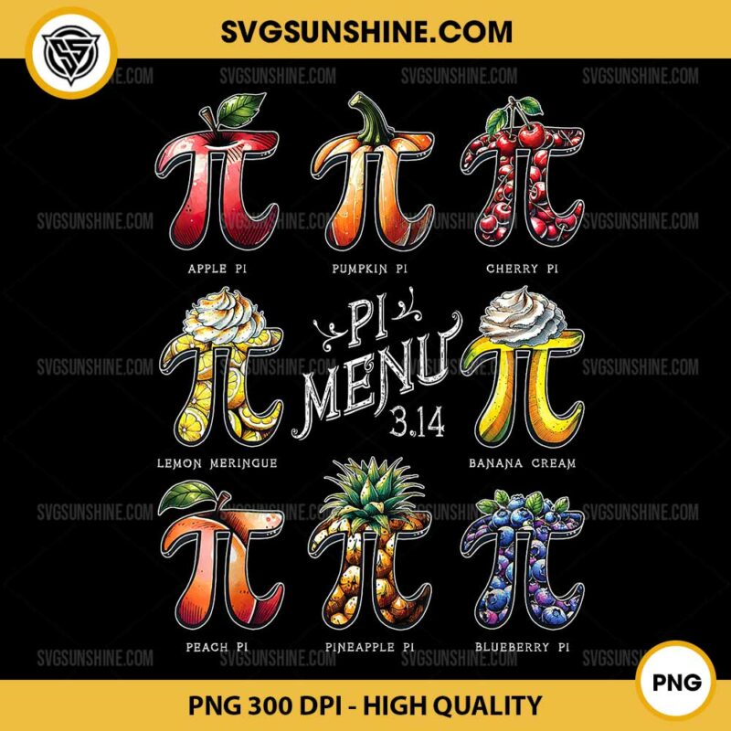 Pi Menu Pi Day 3.14 PNG, Funny Fruit Pie Menu PNG, Teachers Math PNG