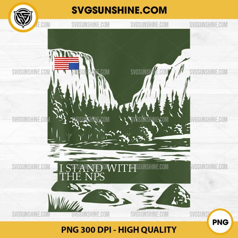 I Stand With The NPS PNG, USA Flag National Park PNG