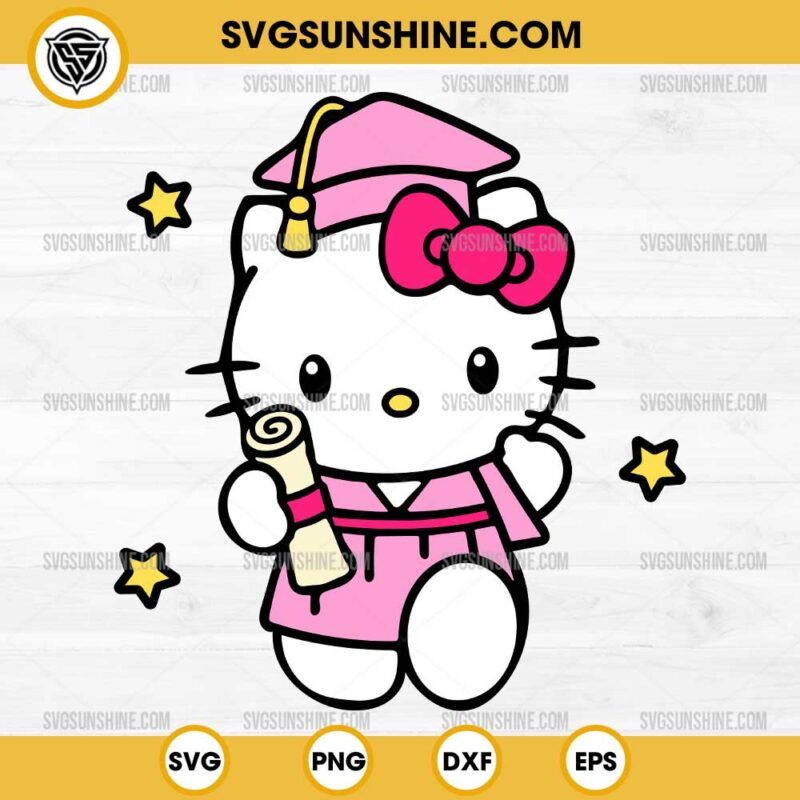 Graduate Hello Kitty SVG, Senior Sanrio Hello Kitty Kawaii SVG