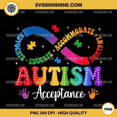 Autism Awareness Acceptance PNG, Autism Infinity Symbol PNG
