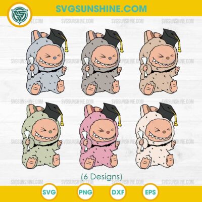 Labubu Graduation SVG Bundle, Labubu Graduation Cap SVG, Labubu ...