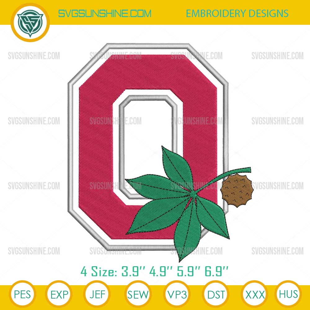 Ohio State Buckeyes Embroidery Design, Ohio Football Embroidery File