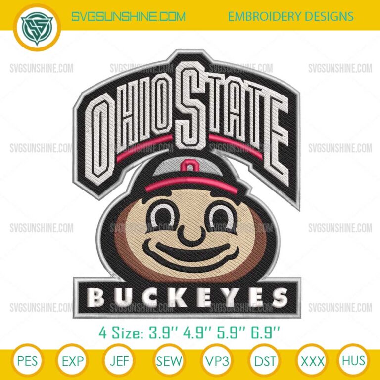 Ohio State Buckeyes Football Embroidery Design, Ohio State Football ...
