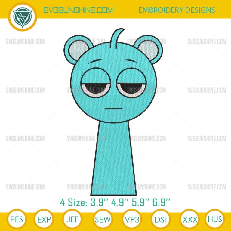 Sky Sprunki Toys Incredibox Sprunki Embroidery Design, Sky Blue Sprunki ...