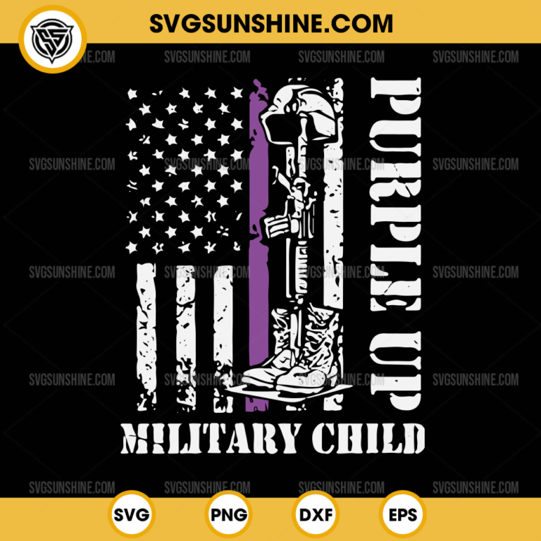 Purple Up Military Kids SVG, Military Child Month US Flag SVG