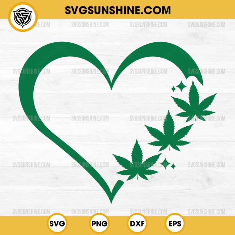 Weed Heart SVG, Marijuana Heart SVG, Cannabis Lover SVG