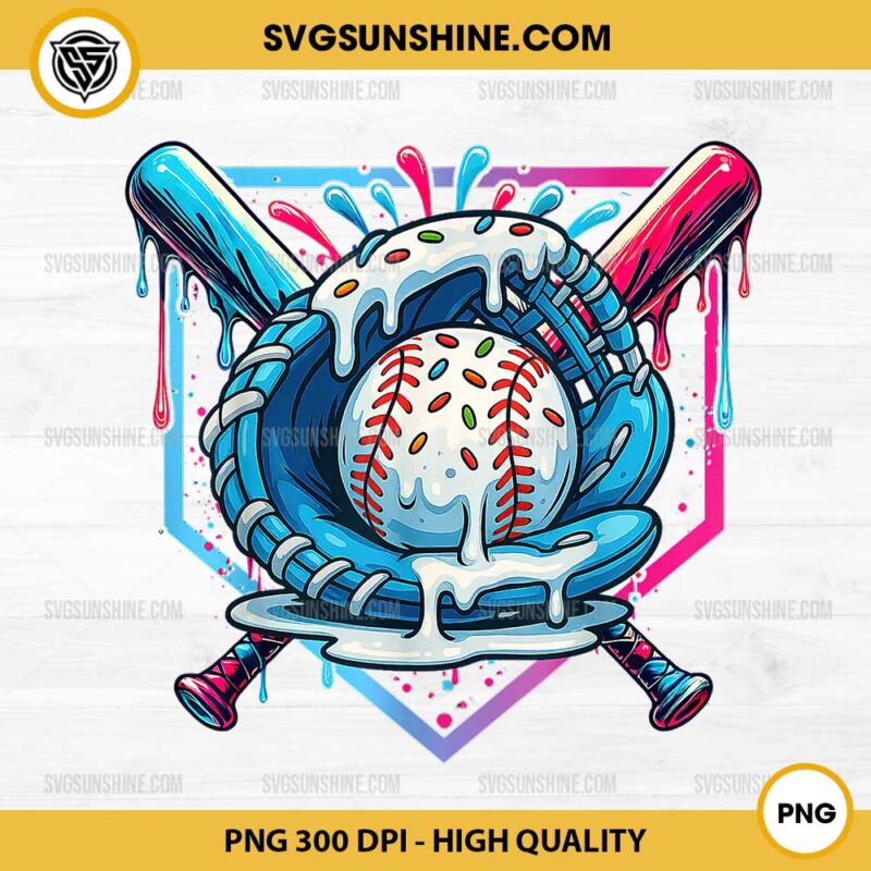 Ice Cream Baseball Drip PNG, Drip Baseball PNG