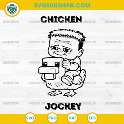 Baby Zombie Riding Chicken SVG, Chicken Jockey Minecraft SVG