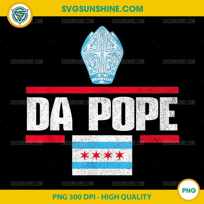 Da Pope Leo XIV PNG, Chicago Flag Da Pope PNG