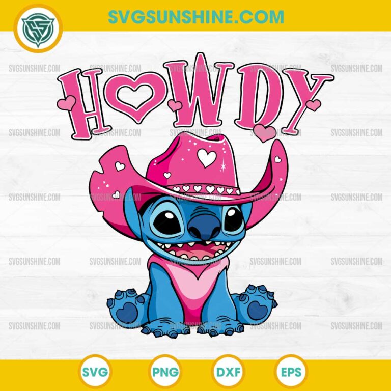 Howdy Stitch SVG, Pink Cowgirl Stitch SVG, Cowboy Stitch Western SVG