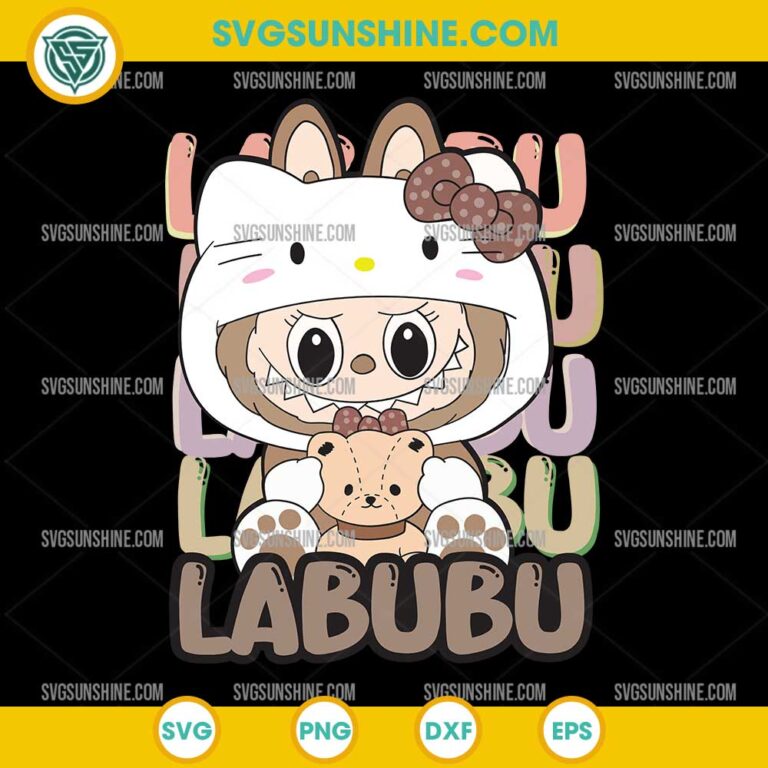 Labubu Hello Kitty SVG, Kawaii Labubu Hello Kitty SVG