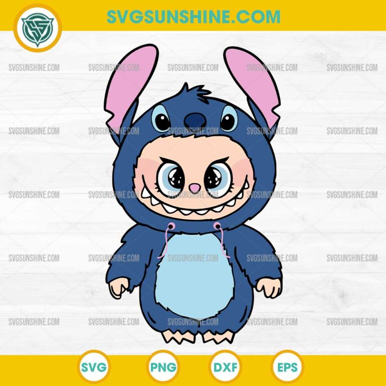 Labubu Stitch SVG PNG Clipart, Labubu x Stitch SVG, Labubu Stitch Angel SVG